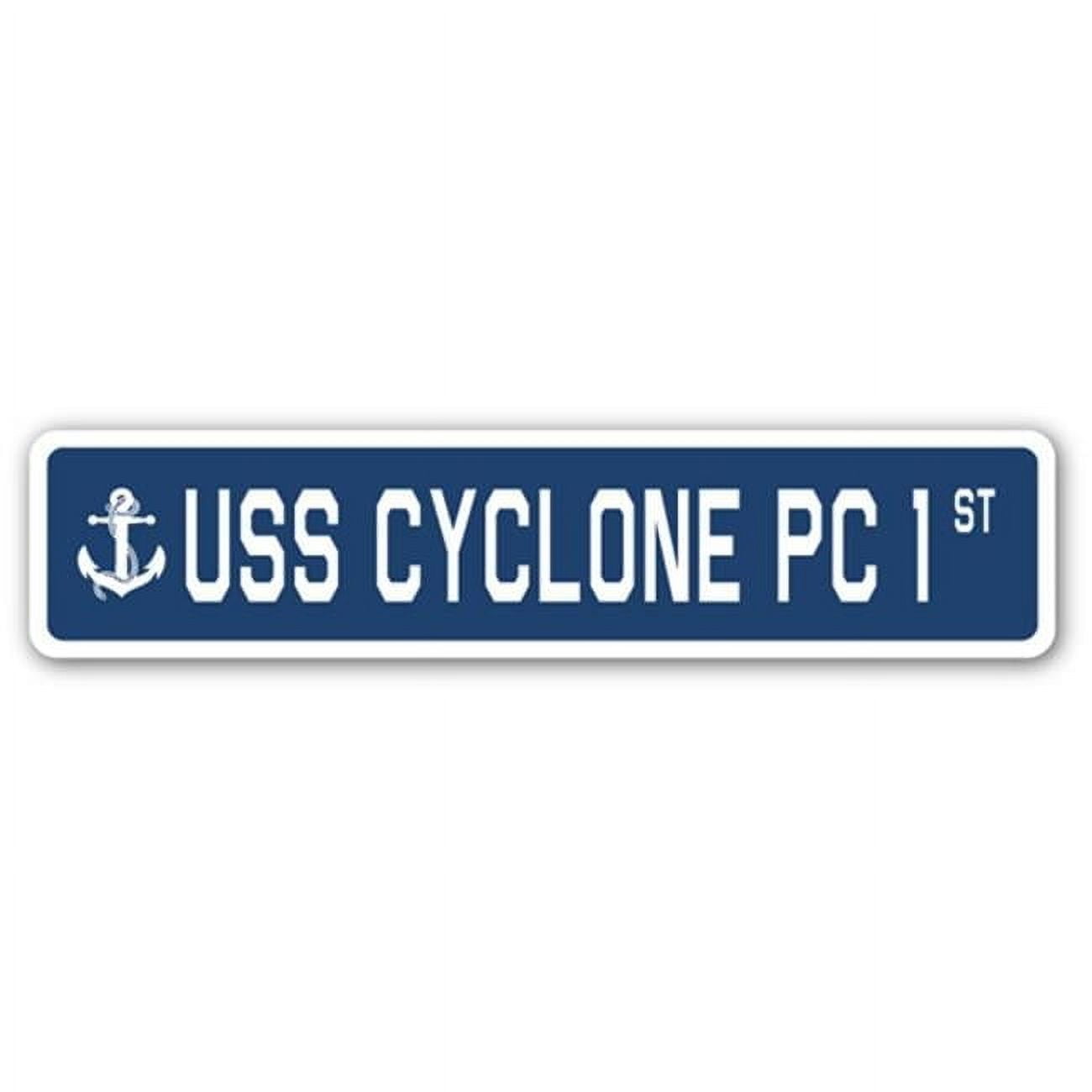 4 x 18 in. A-16 Street Sign - USS Cyclone PC 1 - Walmart.com