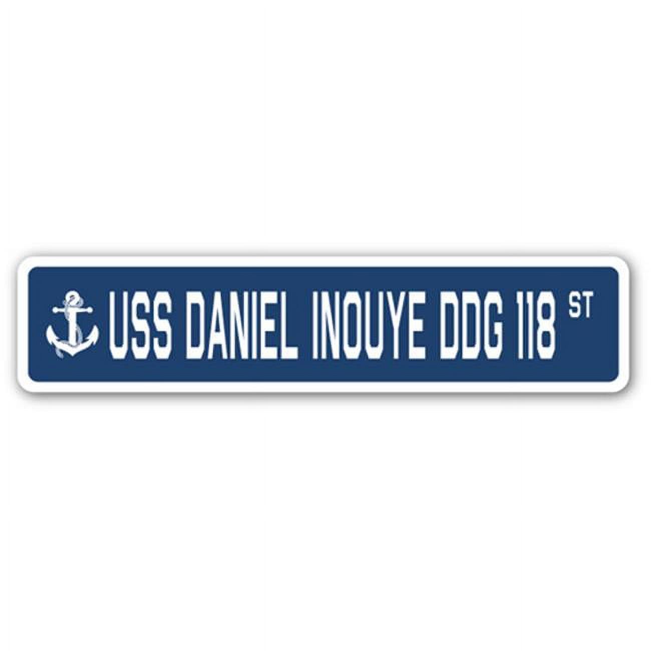 4 x 18 in. A-16 Street Sign - USS Daniel Inouye DDG 118 - Walmart.com