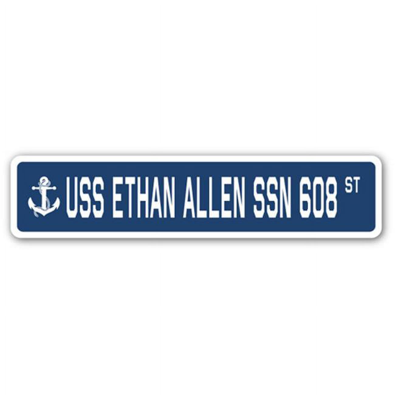 4 x 18 in. A-16 Street Sign - USS Ethan Allen SSN 608 - Walmart.com