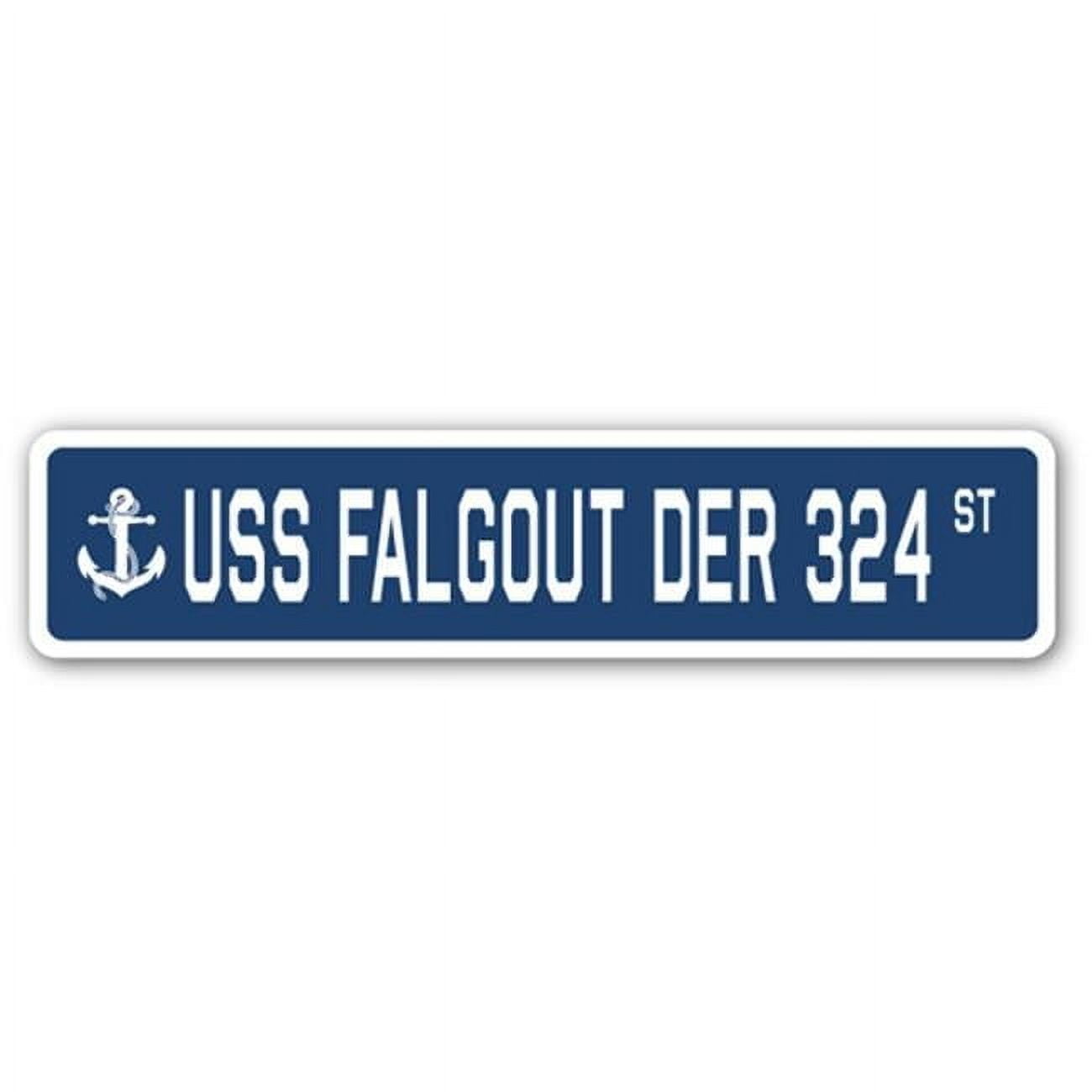 4 x 18 in. A-16 Street Sign - USS Falgout DER 324 - Walmart.com