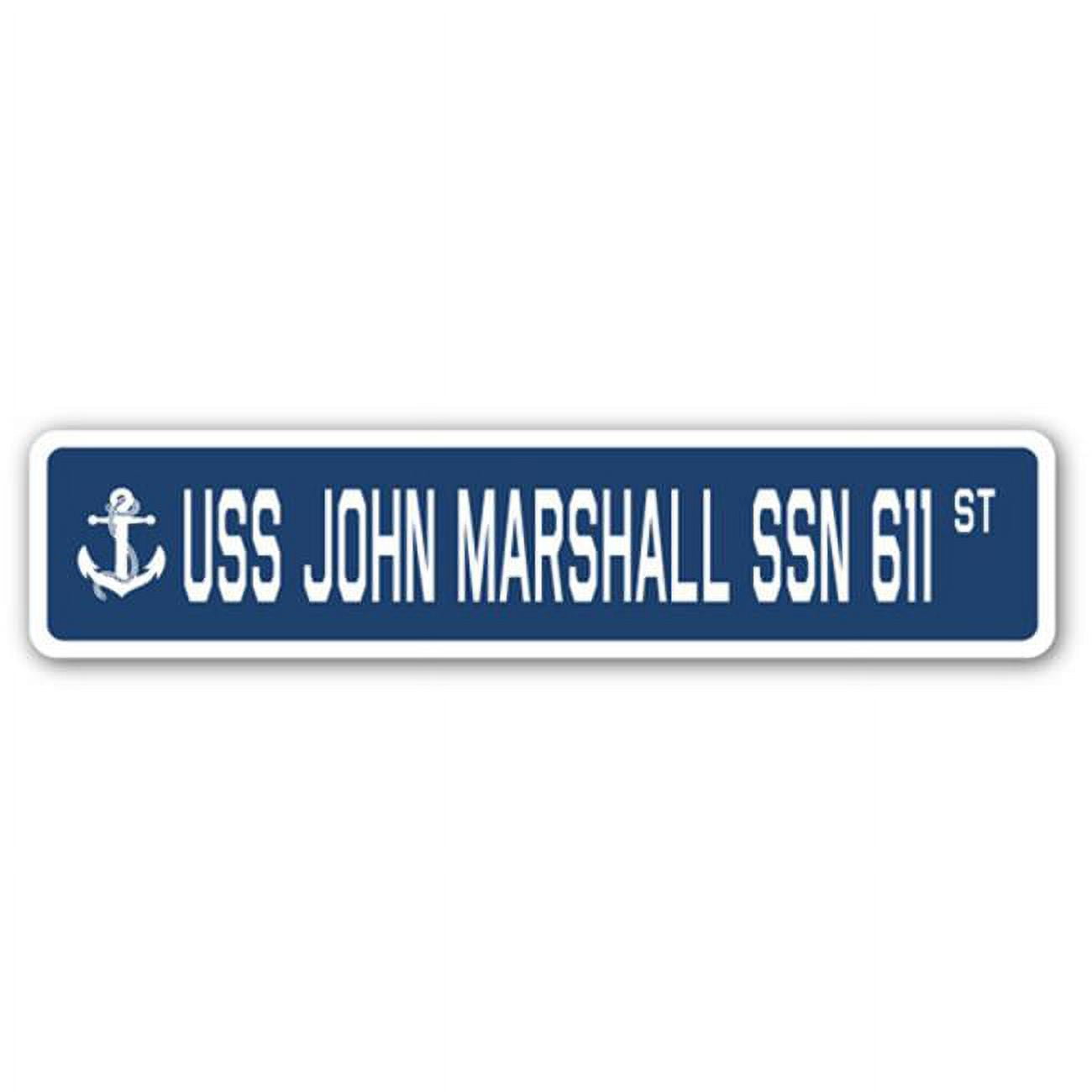 4 x 18 in. A-16 Street Sign - USS John Marshall SSN 611 - Walmart.com