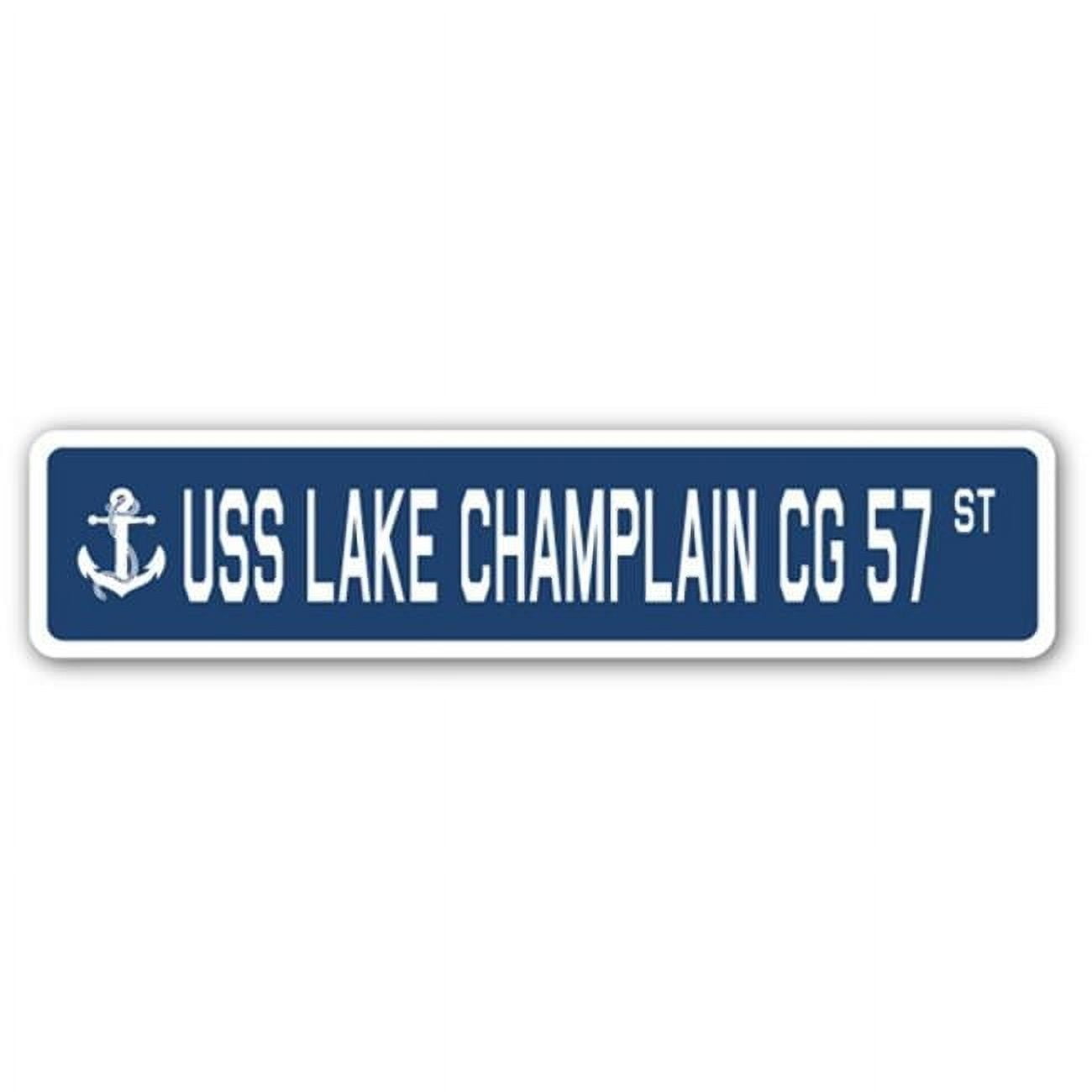 4 x 18 in. A-16 Street Sign - USS Lake Champlain CG 57 - Walmart.com