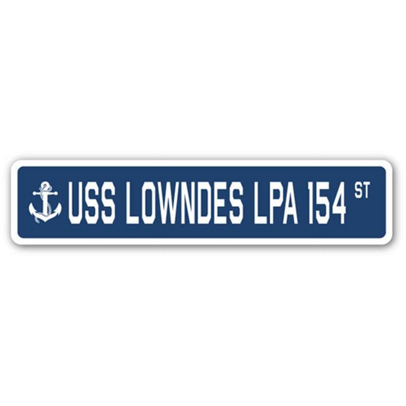 4 x 18 in. A-16 Street Sign - USS Lowndes LPA 154 - Walmart.com