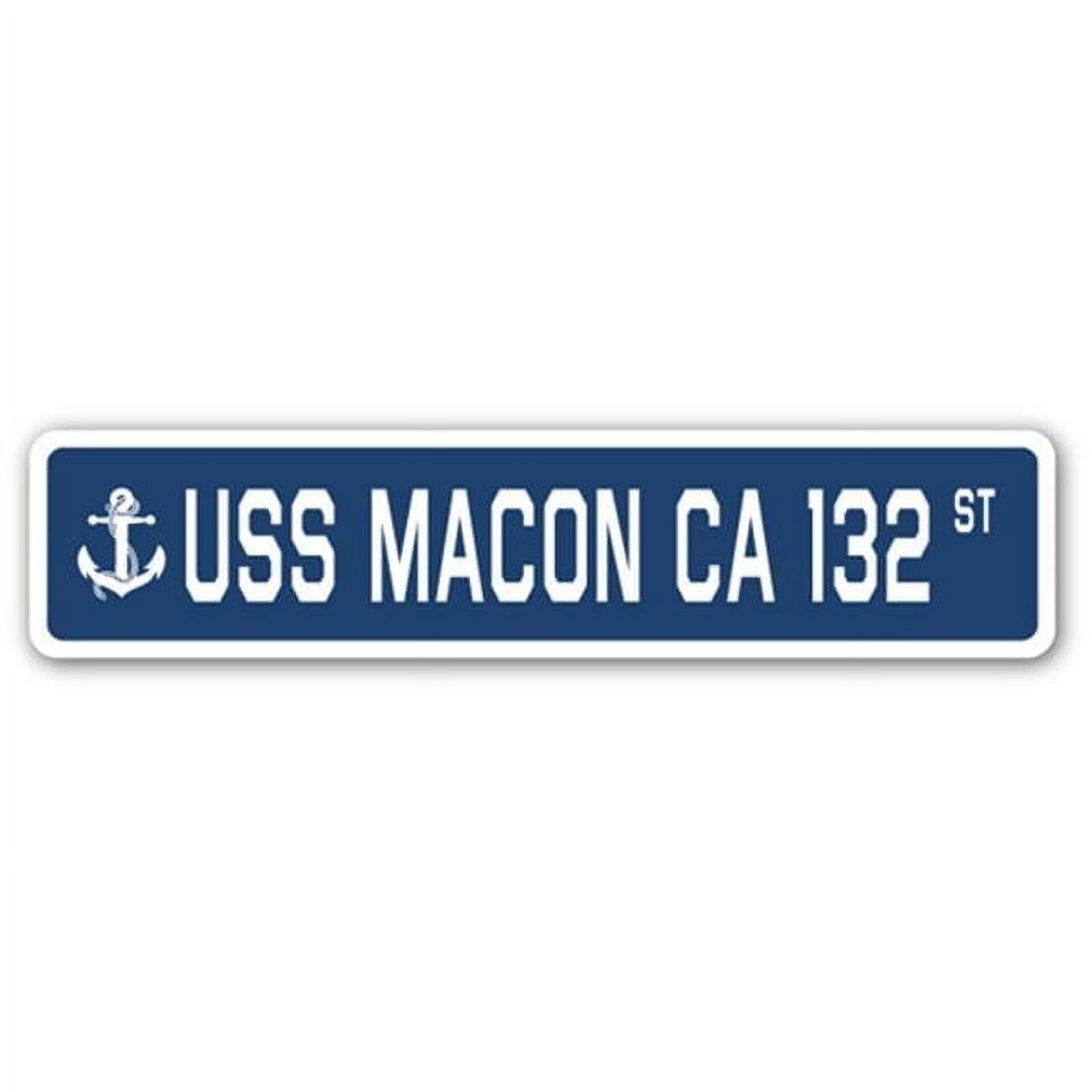 4 x 18 in. A-16 Street Sign - USS Macon CA 132 - Walmart.com