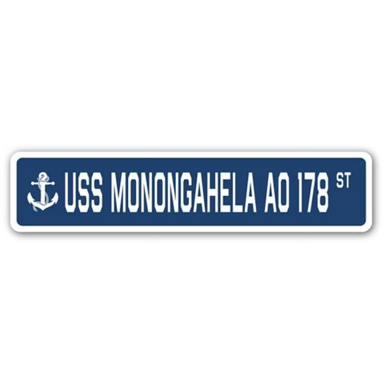 4 x 18 in. A-16 Street Sign - USS Monongahela AO 178 - Walmart.com