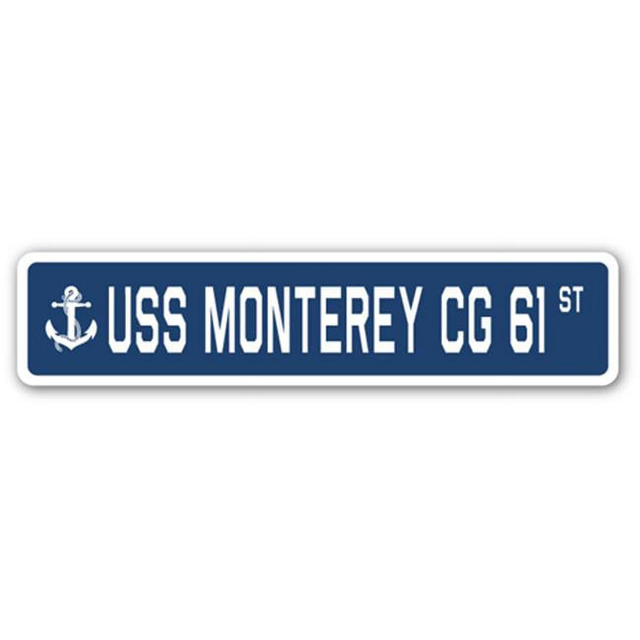 4 x 18 in. A-16 Street Sign - USS Monterey CG 61 - Walmart.com
