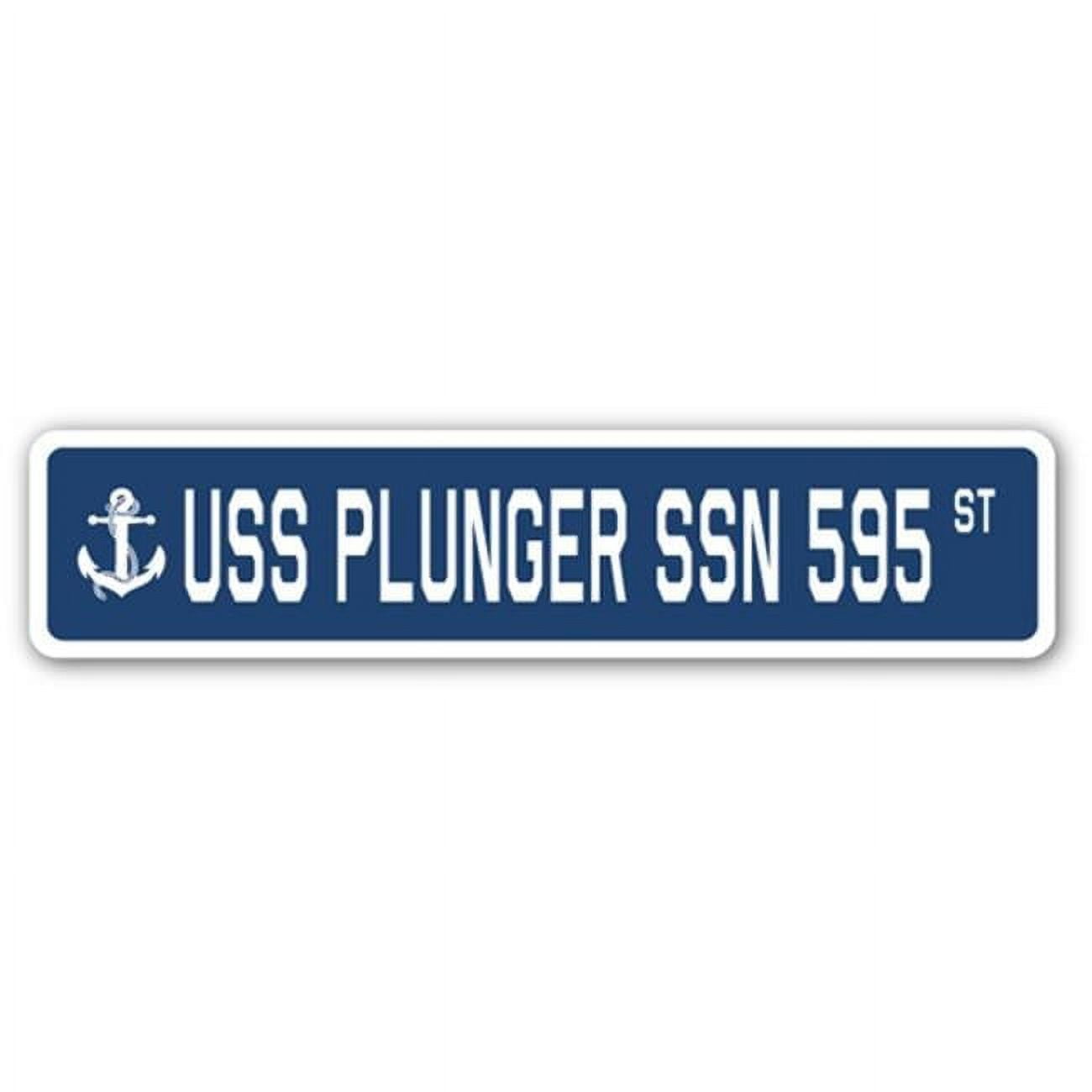 4 x 18 in. A-16 Street Sign - USS Plunger SSN 595 - Walmart.com