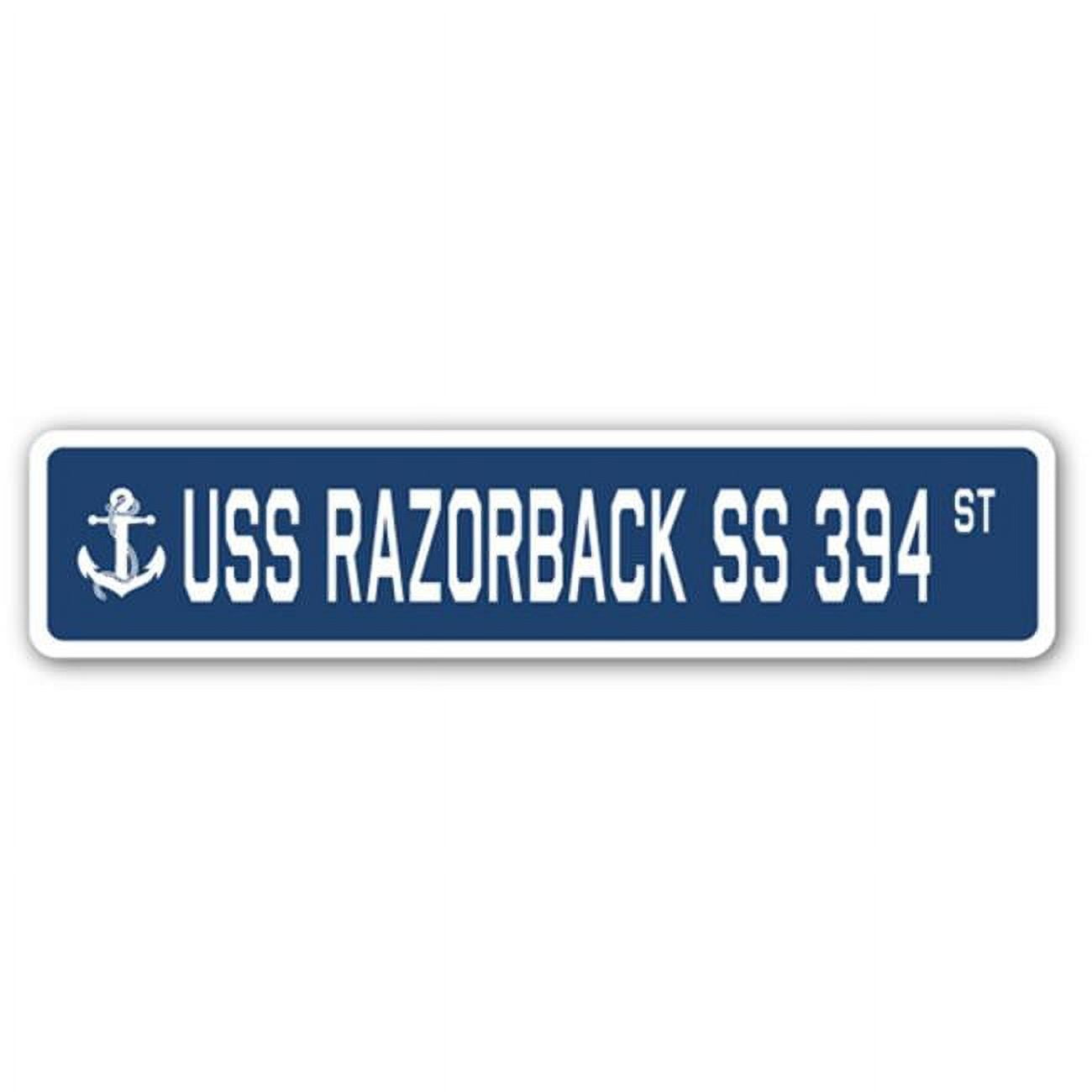 4 x 18 in. A-16 Street Sign - USS Razorback SS 394 - Walmart.com