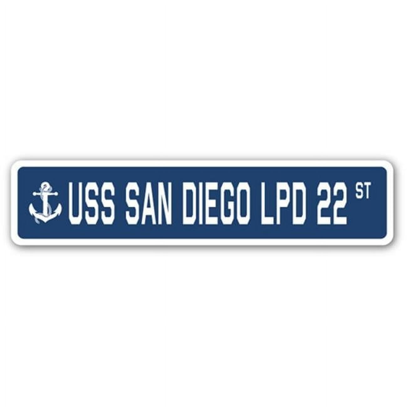 4 x 18 in. A-16 Street Sign - USS San Diego LPD 22 - Walmart.com