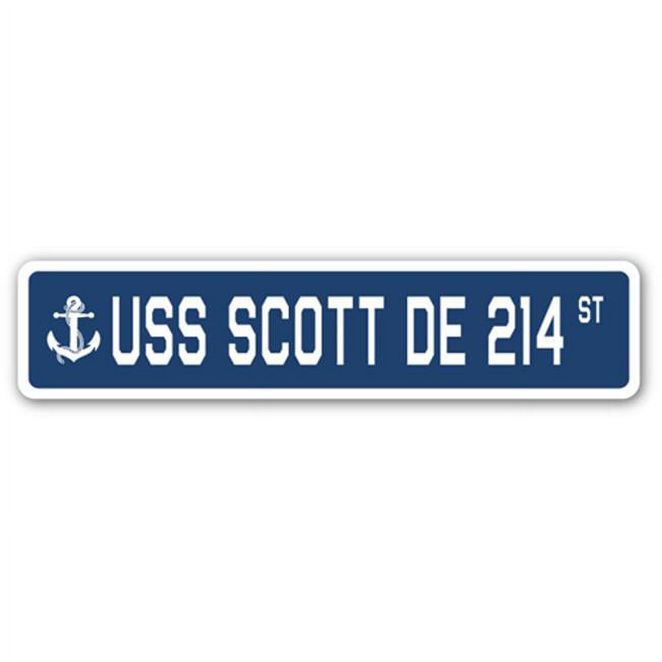 4 x 18 in. A-16 Street Sign - USS Scott DE 214 - Walmart.com