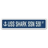 4 x 18 in. A-16 Street Sign - USS Shark SSN 591 - Walmart.com