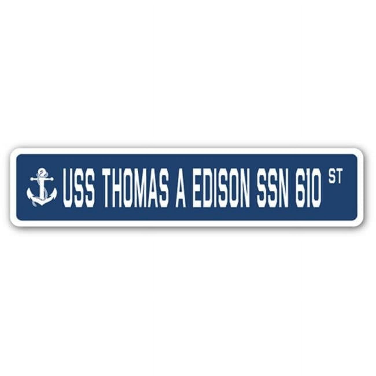 4 x 18 in. A-16 Street Sign - USS Thomas A Edison SSN 610 - Walmart.com