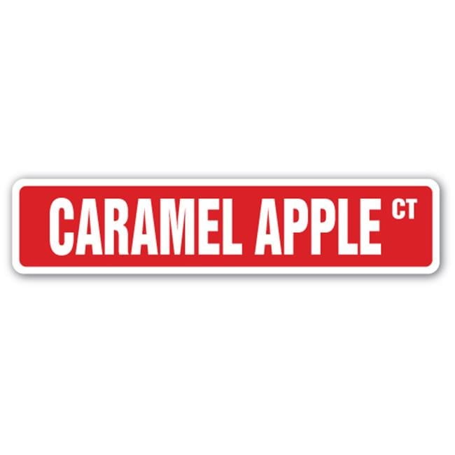 4 x 18 in. Caramel Apple Street Sign - Taffy Apples Brown Sugar Fair ...