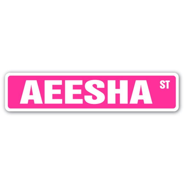 4 x 18 in. Childrens Name Room Street Sign - Aeesha - Walmart.com