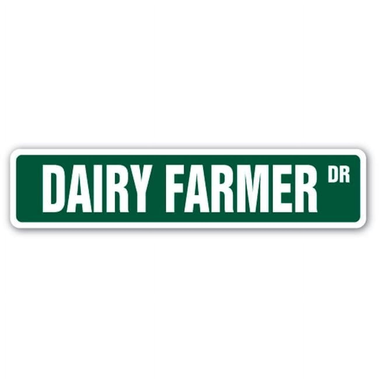 4 x 18 in. Dairy Farmer Street Sign - Cow Milk Cheese Silo Hay ...
