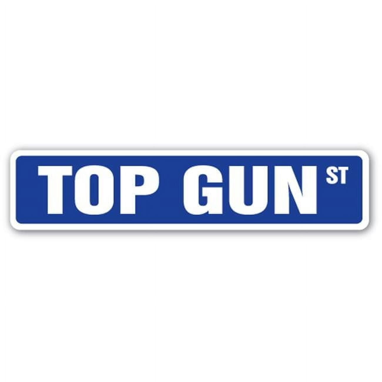 4 x 18 in. Top Gun Street Sign - Army Navy Marines Jet Helicopter ...