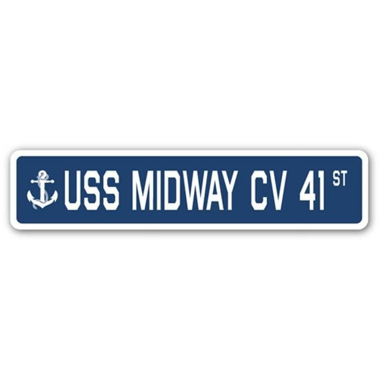 4 x 18 in. USS Midway CV 41 Street Sign - Walmart.com