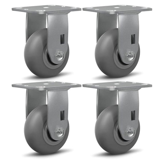 4" x 2" Caster Wheels, Heavy Duty Rubber Casters Set of 4 with Load ...