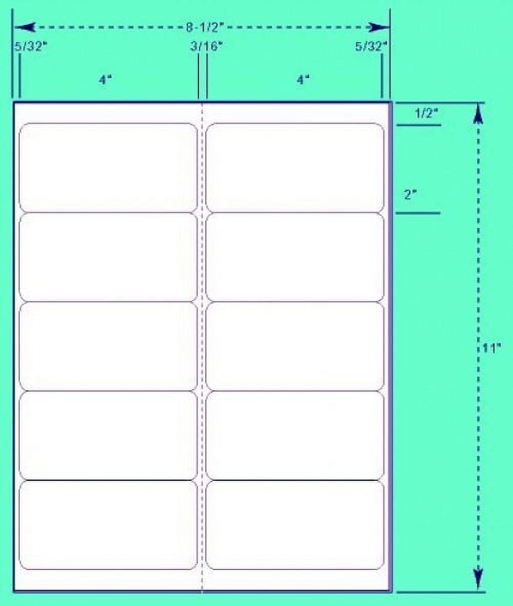 4 x 2 Labels Shipping Labels - 10 Labels per Sheet - 100 Sheets Per ...