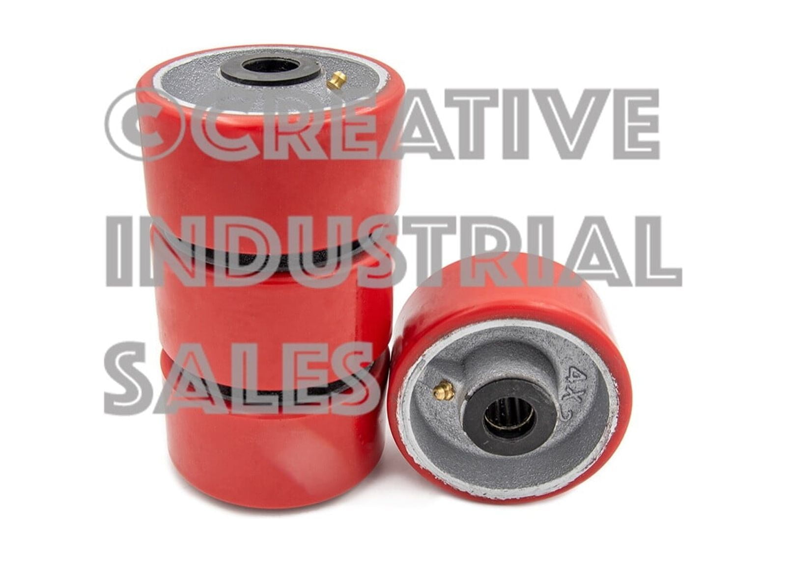4" x 2" Polyurethane Caster Wheel Steel Hub Roller Brg & 1/2" Bushing ...