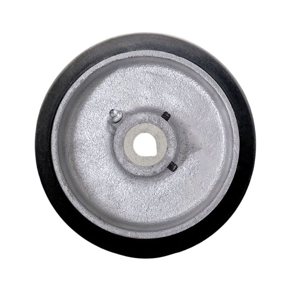 4" x 2" Rubber Tread on Cast Iron Keyed Drive Wheel - 20mm Bore ...