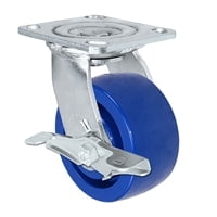 4" x 2" Swivel Caster with Brake, Solid Polyurethane Wheel, 750 lbs ...