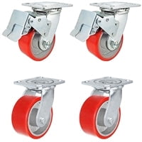 4" x 2" Total Lock Caster Set - 2 Total Locking Swivel & 2 Plain Swivel ...
