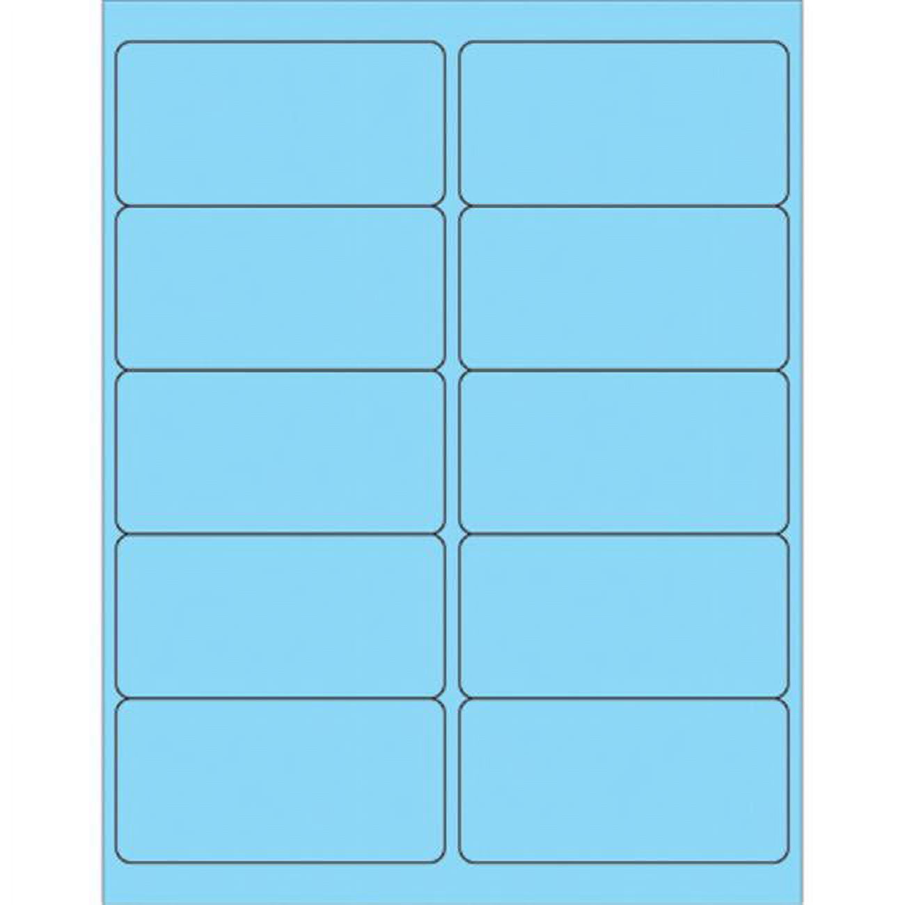 4 x 2 in. Fluorescent Pastel Blue Rectangle Laser Labels - Pack of 1000 ...