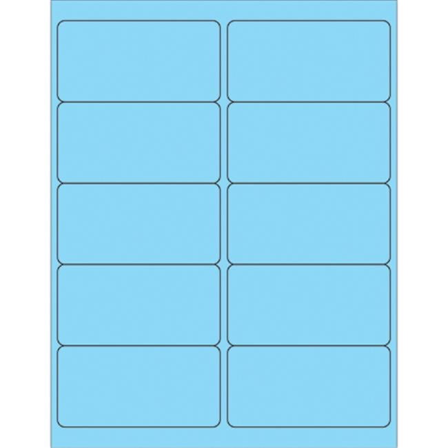 4 x 2 in. Fluorescent Pastel Blue Rectangle Laser Labels - Pack of 1000 ...