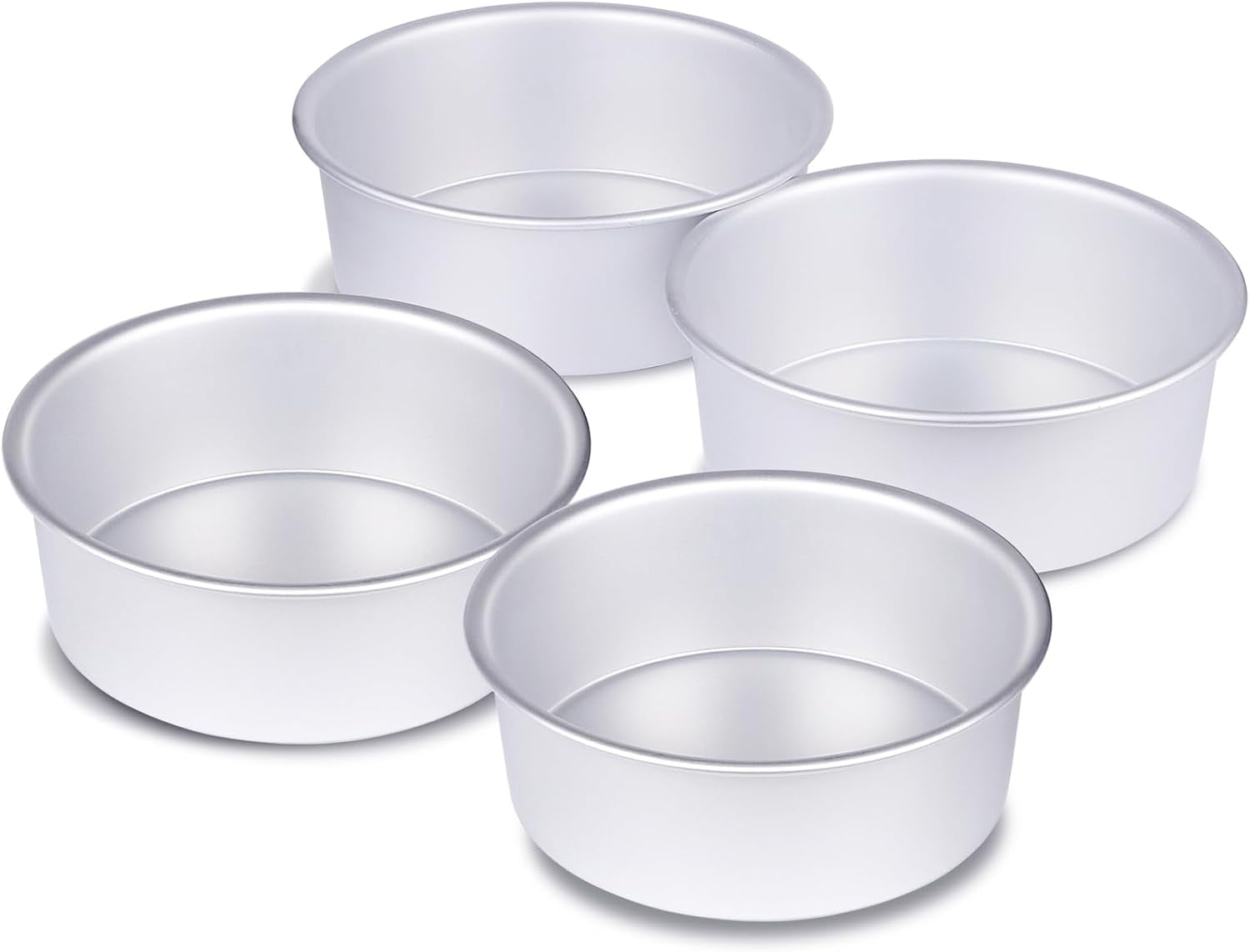 4 x 2 inch Round Cake Pan Set of 4, Aluminum Baking Pans for Mini Cakes ...