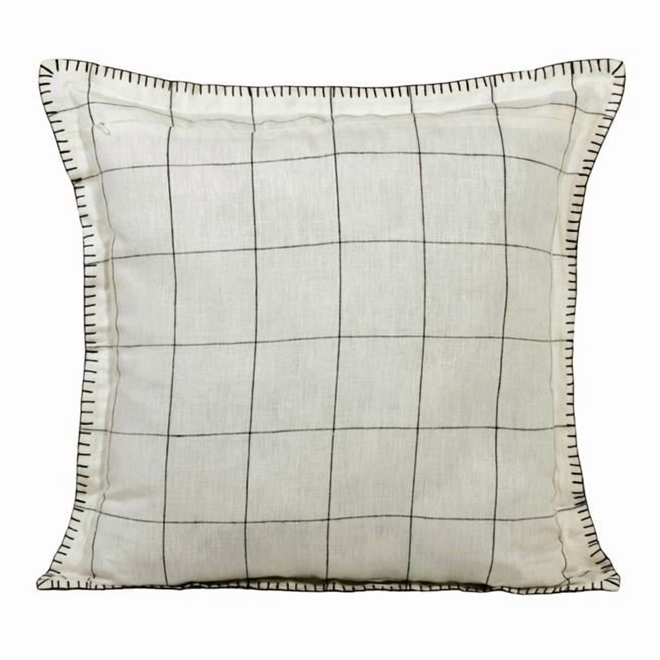 4 x 20 x 20 in. Ivory Geometric Zippered Linen Throw Pillow - Set of 2 ...