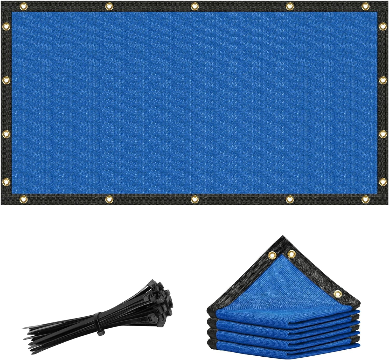 4' x 26' Blue Custom Size Shade Cloth with Grommets - 90% Sunblock ...