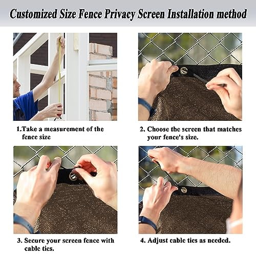 4' x 27' Brown Privacy Fence Screen 90% Blockage Heavy Duty Fencing ...