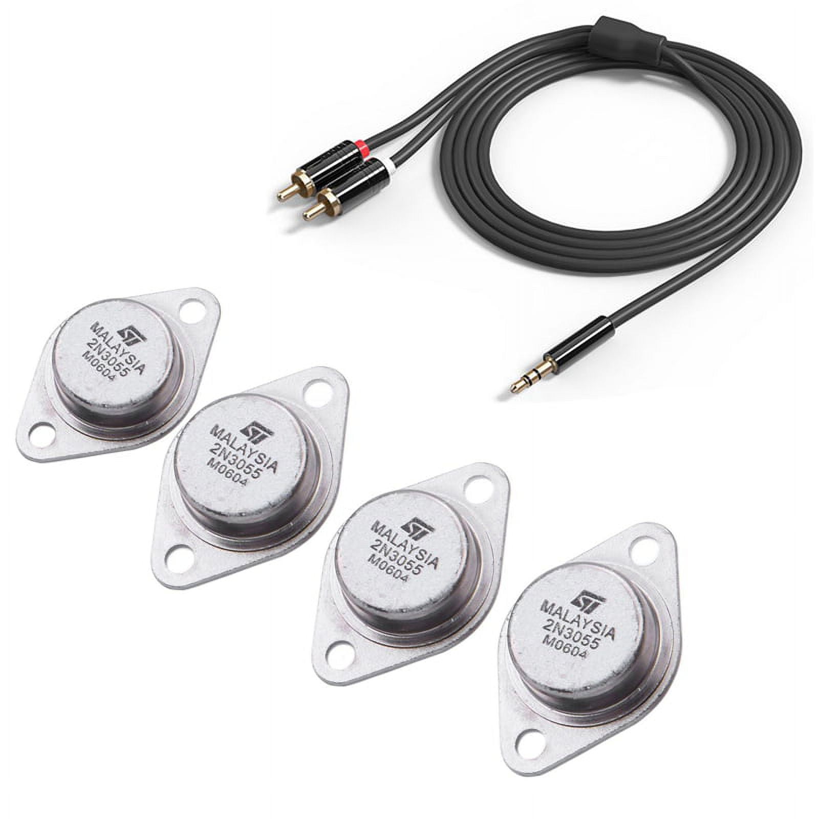 4 x 2N3055 15A 60V NPN Audio Power Transistor TO-3 with Jack 3.5mm to 2 ...