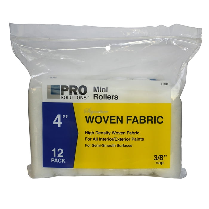 4" x 3/8" Nap Pro Solutions 41439 Signature, White Woven Mini-Roller ...