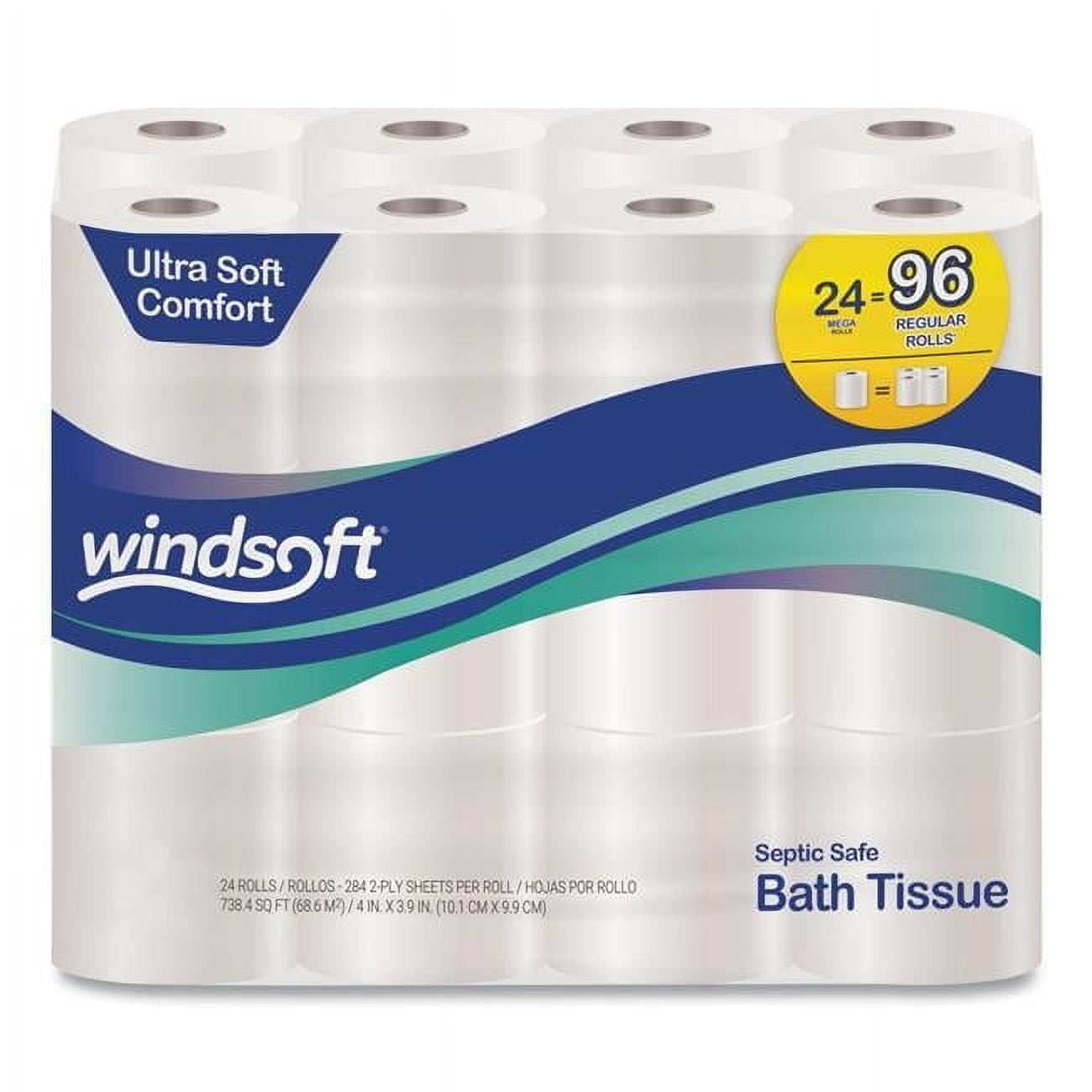 4 x 3.9 in. 2-Ply Septic Safe Premium Bath Tissue, White - 24 Rolls per ...