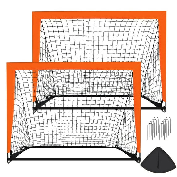 Kid Odyssey 4'x3' Portable Pop Up Soccer Goals, Set of 2 Soccer Nets ...