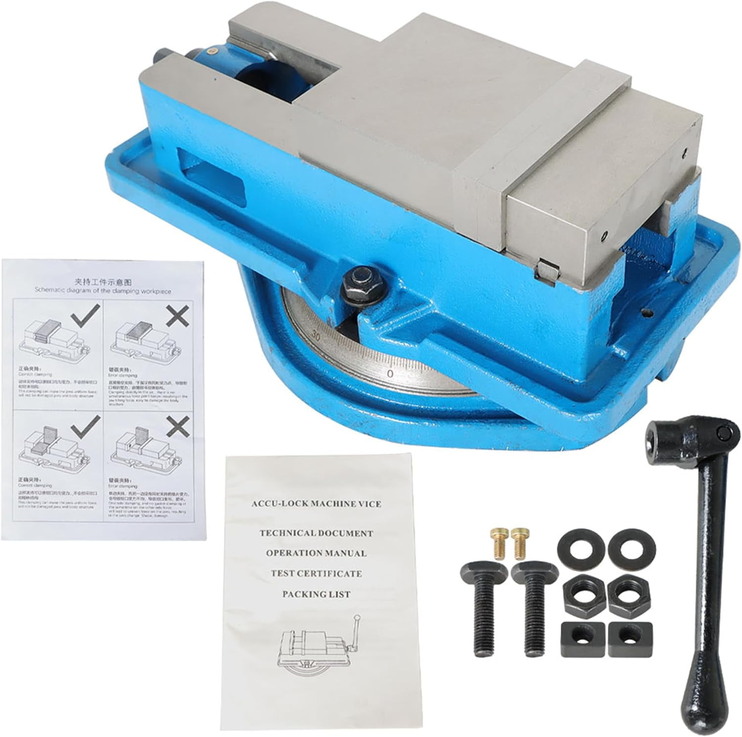 4 x 4-1/8in Mill Vise Anti Jaw Lifting W/Swivel Base for Milling ...