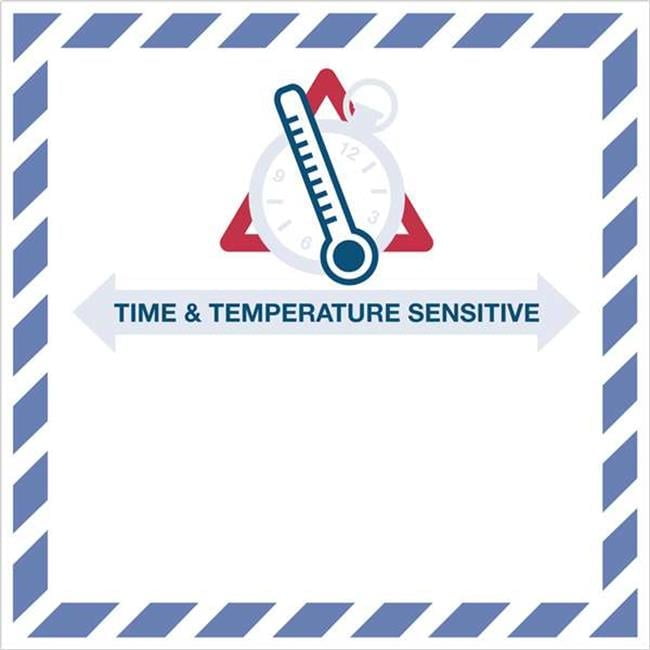 4 x 4.25 in. - Time & Temperature Sensitive Label - Red - White & Blue ...