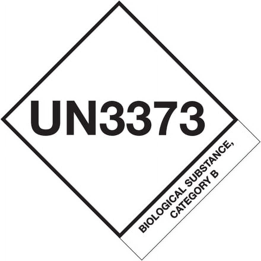 4 x 4 3/4" "UN3373 Biological Substance Category B" Labels, Black 500 ...