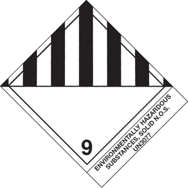 4 x 4.75 in. -Environmental Hazard Sub - Solid Labels - Black & White ...