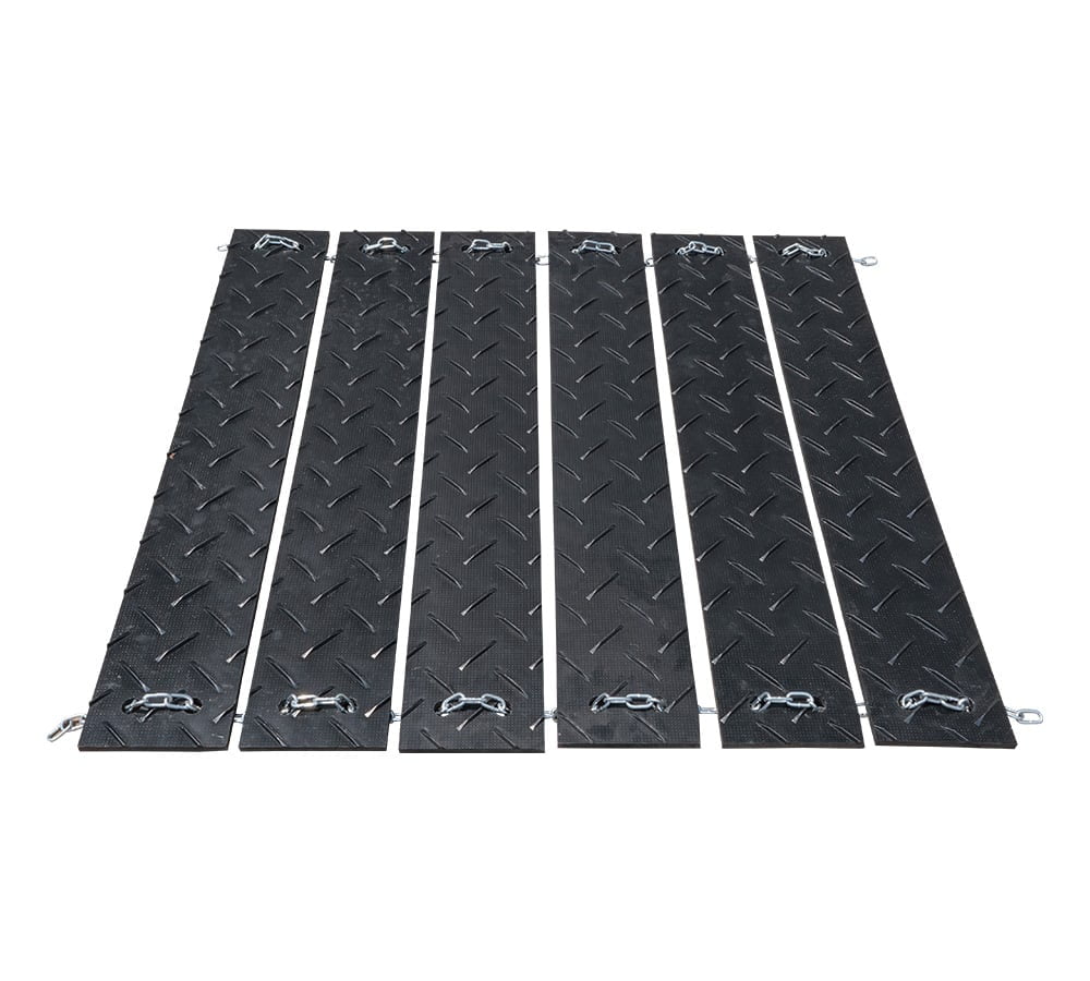 4' x 4' High-Density Ground Protection Mat 6 Strips w/ 5-5/8' Chains ...
