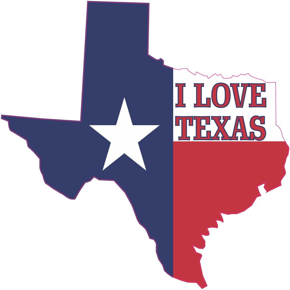 4 x 4 I Love Texas Texan Flag Car Bumper Sticker Truck Window Vinyl ...