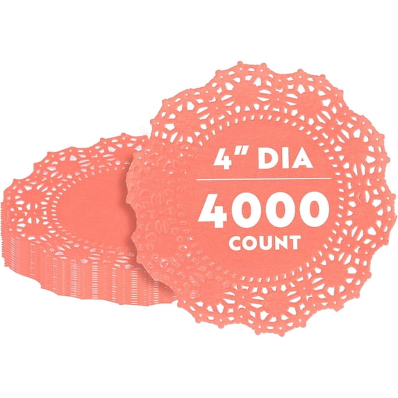 4 x 4 Inch Lace Paper Doilies, 4,000 Red Disposable Table Placemats ...