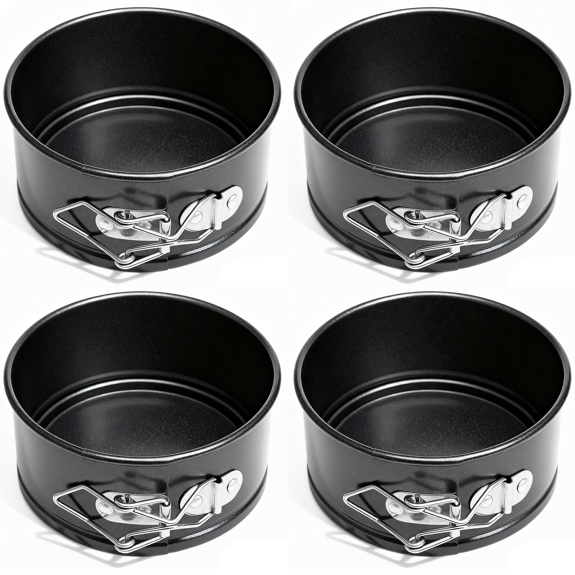 4-Inch Mini Springform Pan Set - 4 Piece Small Nonstick Cheesecake Pan ...