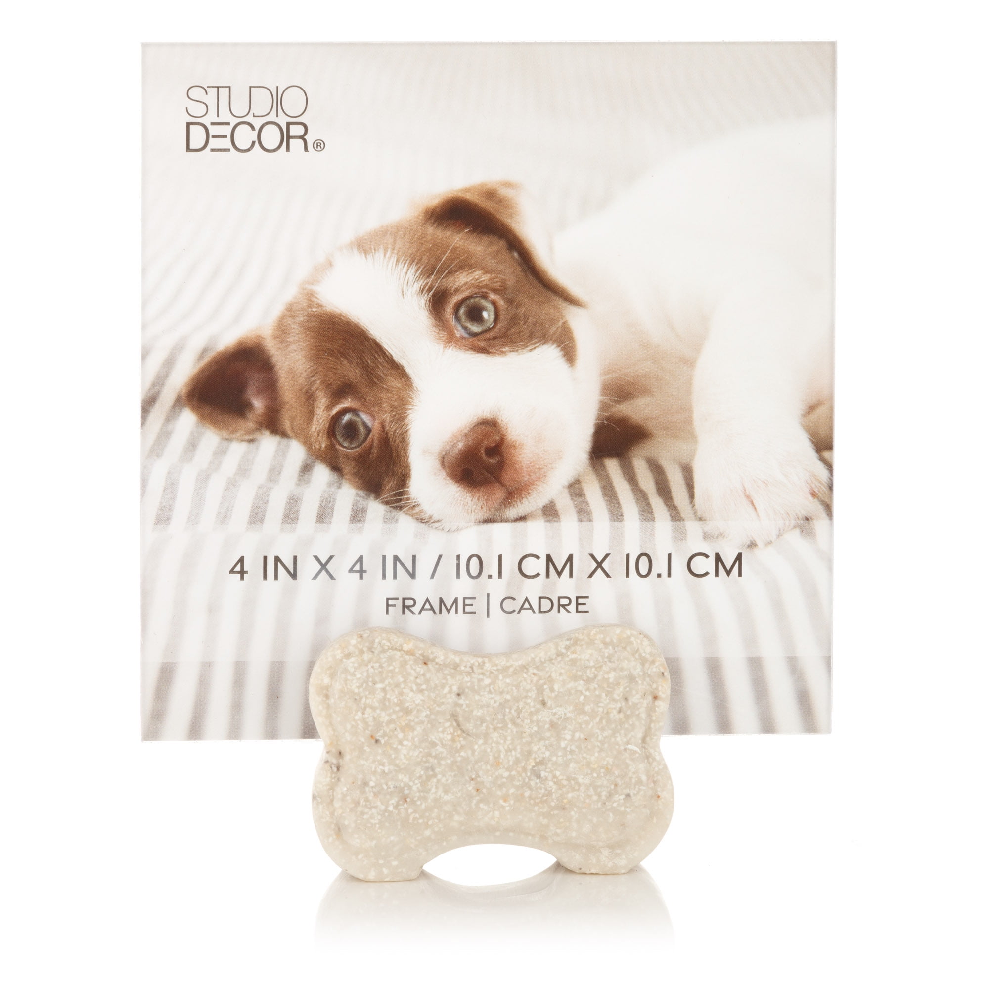 4" x 4" Ivory Bone Photo Holder by Studio Décor - Playful Dog Bone ...