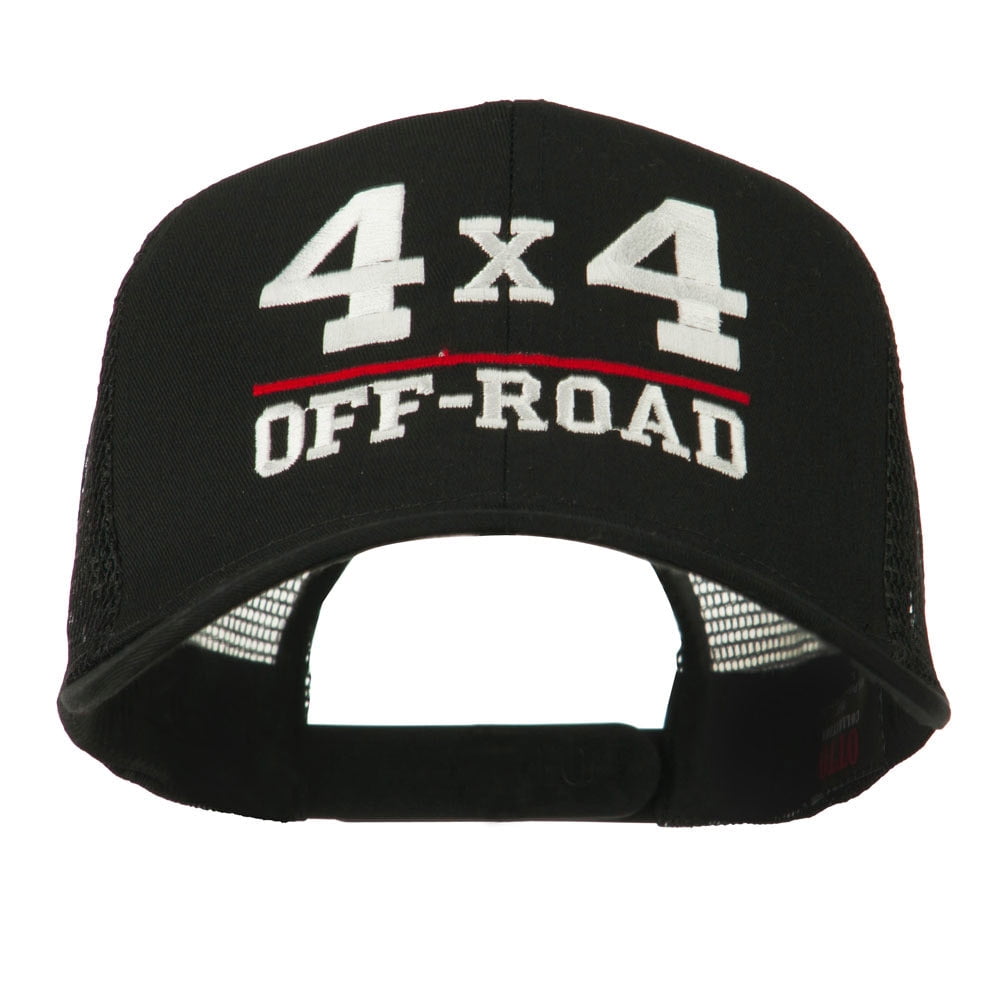 4 x 4 Off Road Embroidered Mesh Back Cap - Black OSFM - Walmart.com
