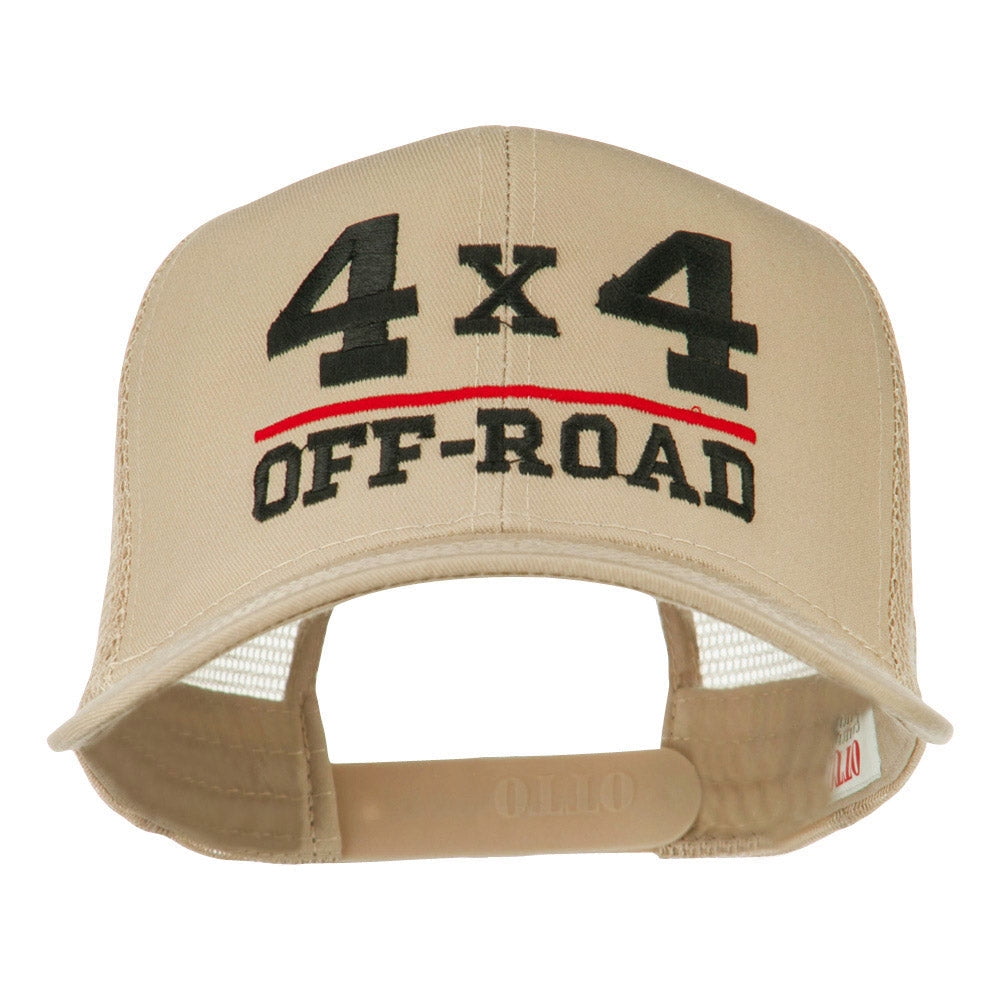 4 x 4 Off Road Embroidered Mesh Back Cap - Khaki OSFM - Walmart.com