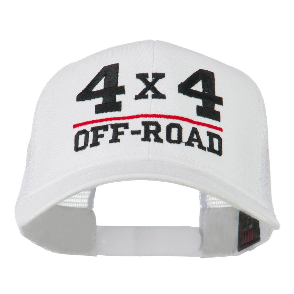 4 x 4 Off Road Embroidered Mesh Back Cap - White OSFM - Walmart.com