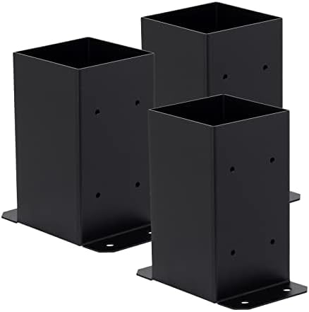 4 x 4 Post Base 3Pcs Deck Post Base Inner Size 3.6 x 3.6 Inch, Black ...